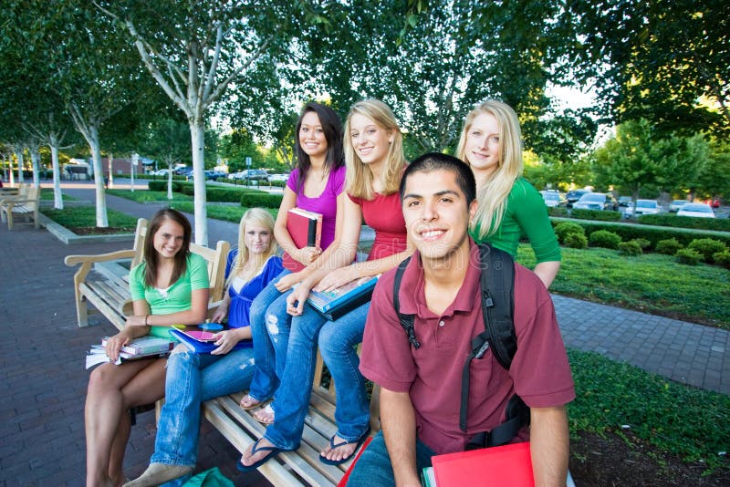 Group of Students stock image. Image of female, cheerful - 7427781