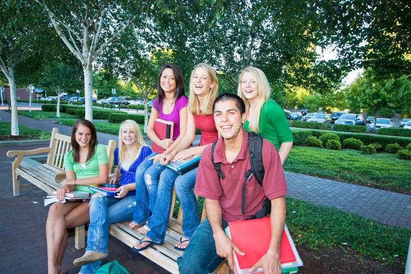 Group of Students stock image. Image of female, cheerful - 7427781