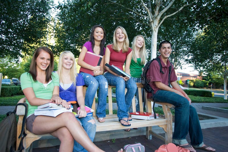 Group of Students stock image. Image of female, cheerful - 7427781