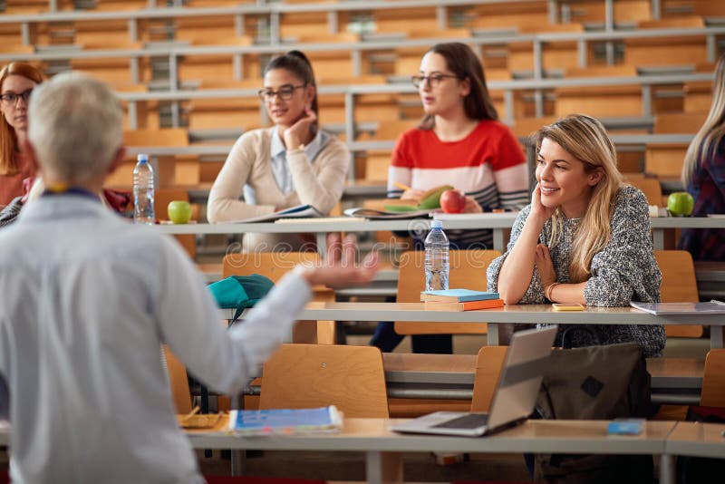 Group of Students Listening Lecture Stock Image - Image of amphitheater ...