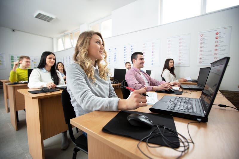 Group of Students Attending a Class Stock Photo - Image of knowledge ...