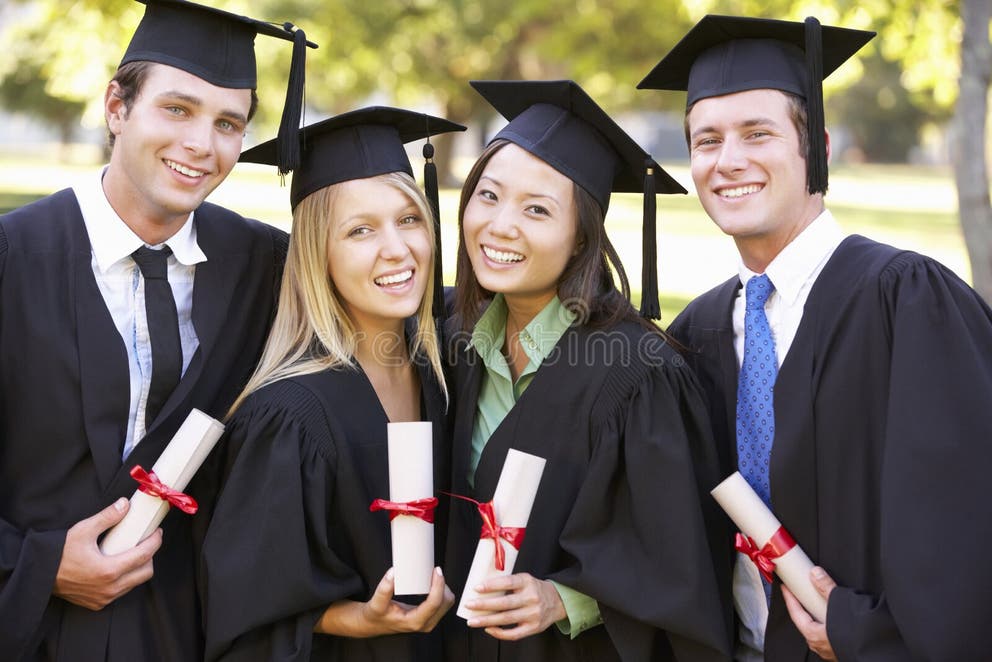 Group of Students Attending Graduation Ceremony Stock Image - Image of ...