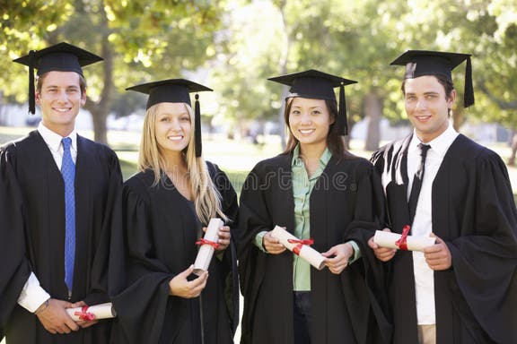 Group of Students Attending Graduation Ceremony Stock Photo - Image of ...