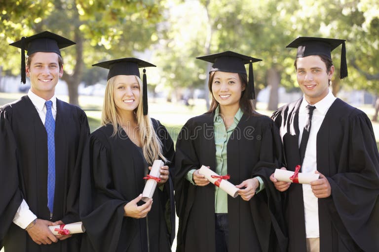 Group of Students Attending Graduation Ceremony Stock Photo - Image of ...