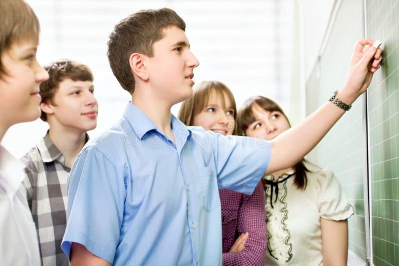 Group of students stock image. Image of blackboard, people - 33763803