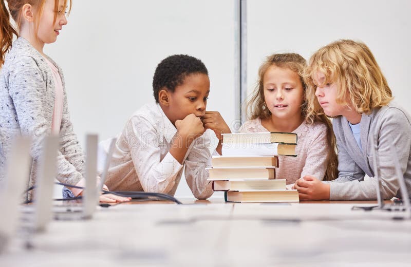 Group of Students Brainstorming Stock Image - Image of read, team ...