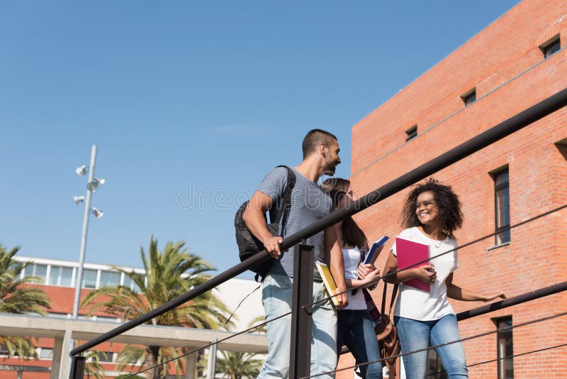 Group of Students in Campus Stock Photo - Image of notes, education ...