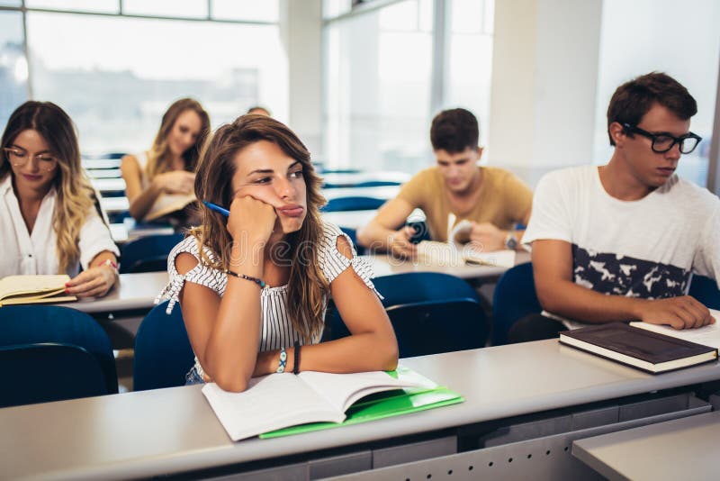 Students in Class at the University Stock Photo - Image of desk ...