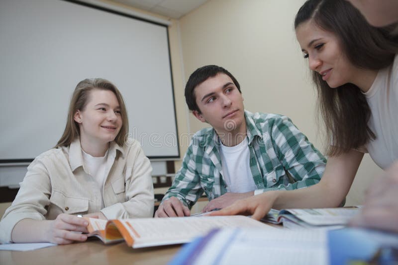 Group of Students at Classroom Together Stock Image - Image of school ...