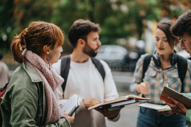 Diverse Group Students Engaged Study Relaxation Stock Photos - Free ...