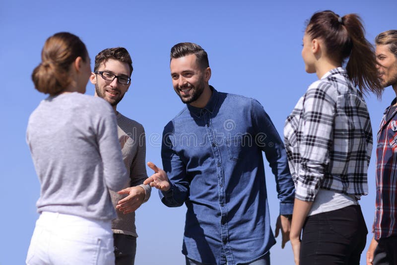 Group of Students Discussing Their Problems. Stock Image - Image of ...