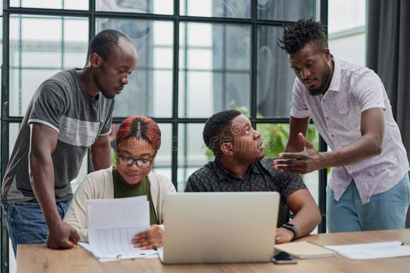 Group of Students are Discussing the University Project Stock Photo ...