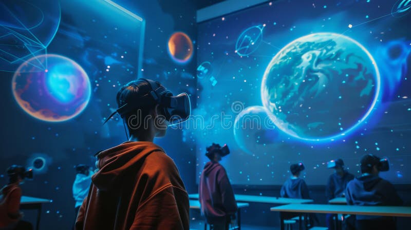 A Group of Students Engaged in an Immersive Virtual Reality Experience ...