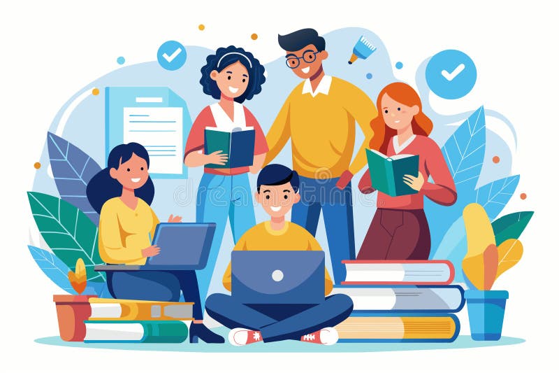 A Group of Students Engaging in a Collaborative Learning Session while ...