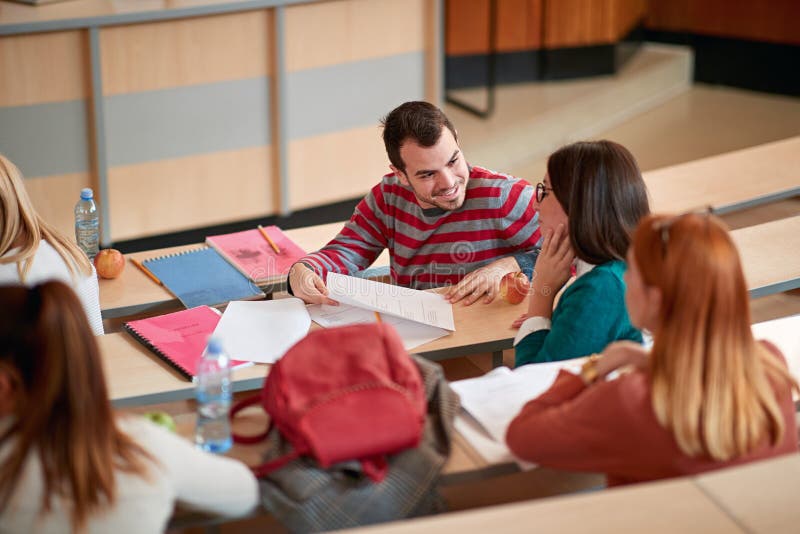 Group of Students in an Exam in a Classroom Stock Image - Image of ...