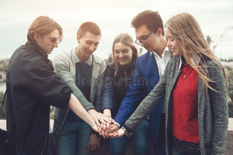 Students Folded Their Hands Stock Photo - Image of daylight, student ...