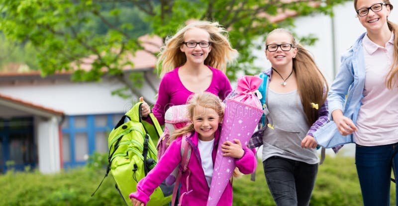 Group of Students Going Back To School Stock Photo - Image of group ...
