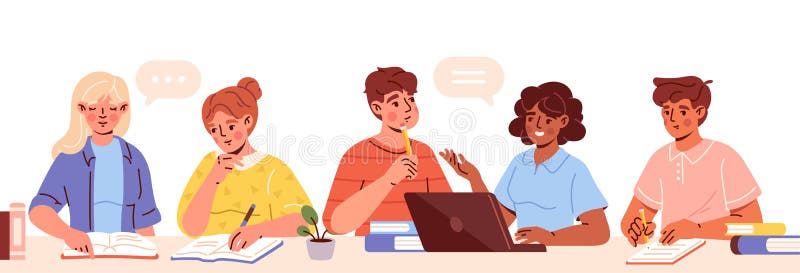 Group of young students stock vector. Illustration of vector - 258841009