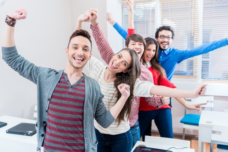 Group of Students Having Fun at College Stock Photo - Image of group ...