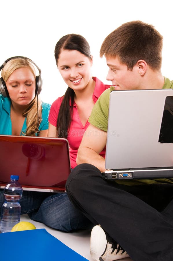 Group of Students Having Fun, Doing Home Work (iso Stock Photo - Image ...