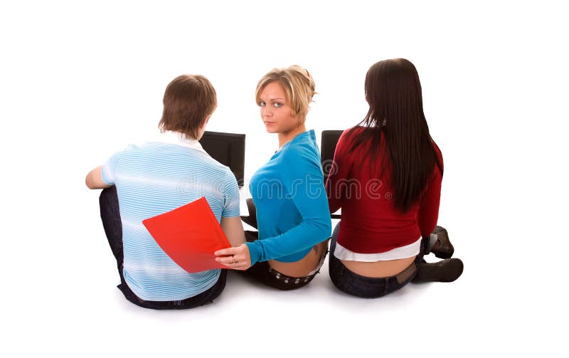 Group of Students Having Fun, Doing Home Work Stock Photo - Image of ...