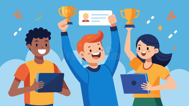 A Group of Students Joyfully Celebrating As Their Software Application ...