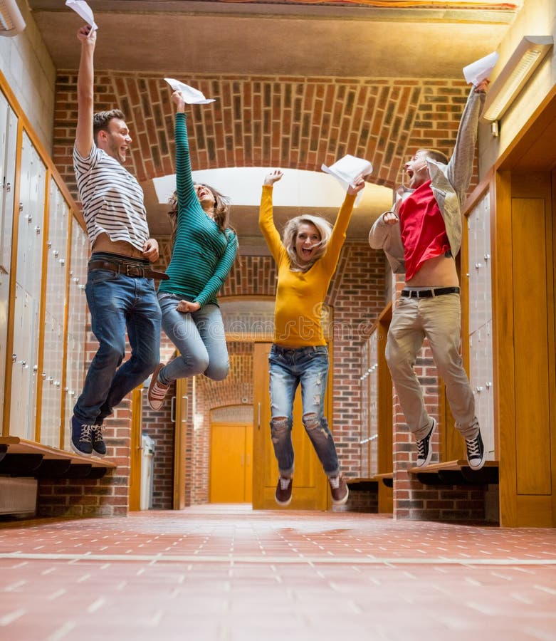 Jumping College / University Student Stock Photo - Image of college ...