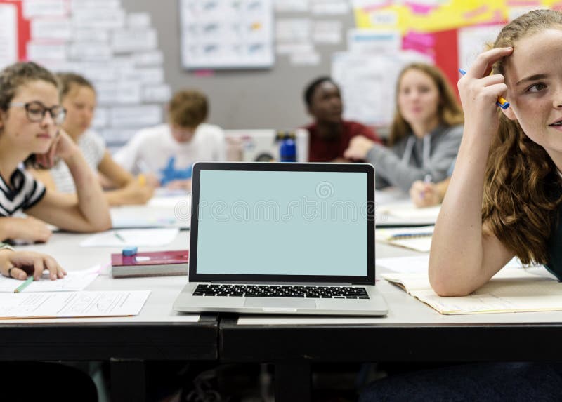 Group of Students Learning in Classroom Stock Photo - Image of ...