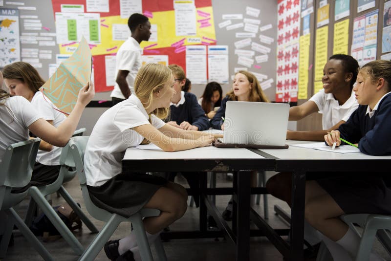 Group of Students Learning in Classroom Stock Image - Image of group ...