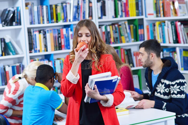 Group of Students Learning in Library at University Stock Image - Image ...