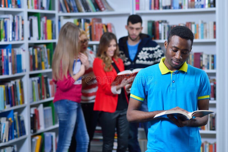 Group of Students Learning in Library at University Stock Photo - Image ...