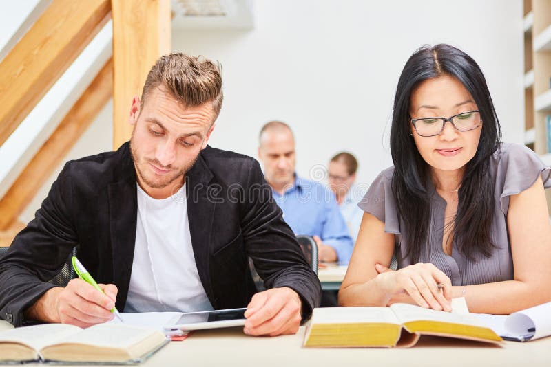 Group of Students in Learning in a Seminar Stock Image - Image of ...