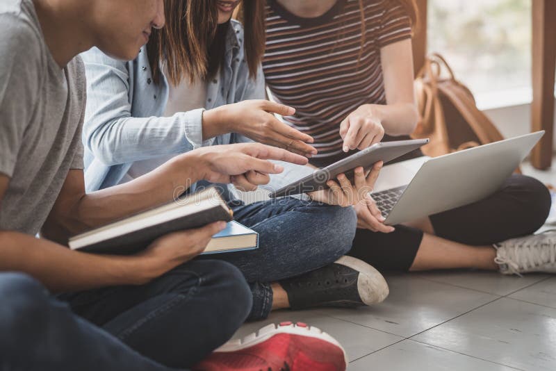 Group of Students Learning Together in the Campus Stock Photo - Image ...