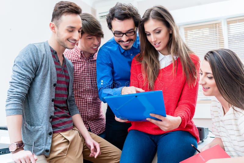 Group of Students Learning Together in College Stock Photo - Image of ...
