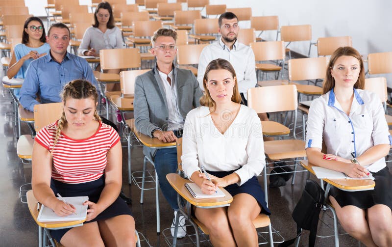 Group of Students on Lecture Stock Photo - Image of emotion, lifestyle ...