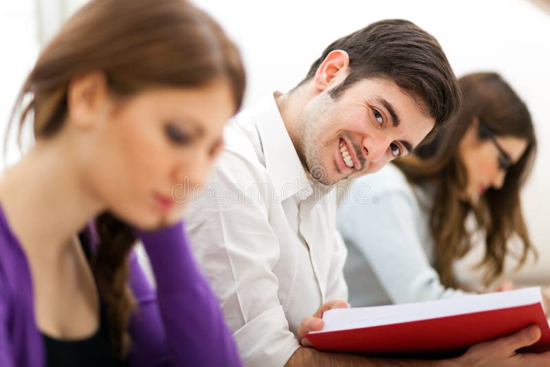 Group of Students in a Library Stock Image - Image of shelf, college ...