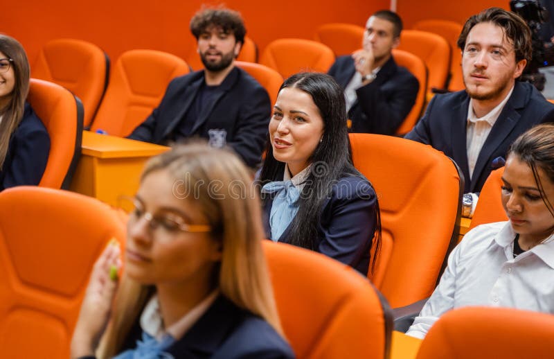 Group of Students Listening To a Lecture Stock Image - Image of ...