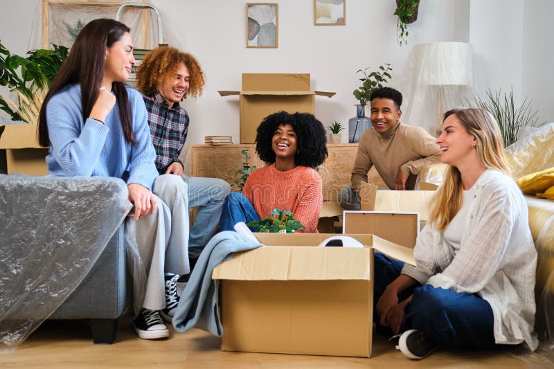 Group of Students Moving in a Student Residence at the University ...