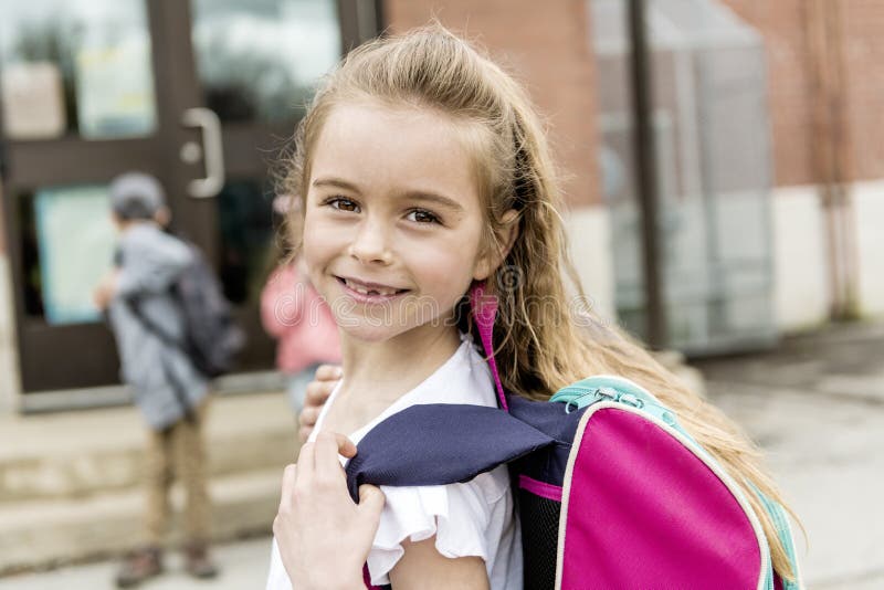 A Group of Students Outside at School Standing Together Stock Photo ...