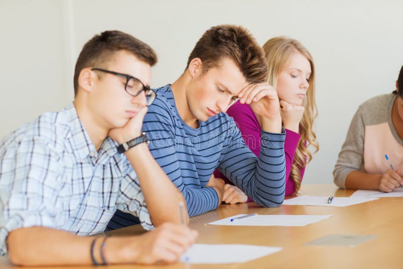 Group of Students with Papers Stock Photo - Image of deciding, girls ...