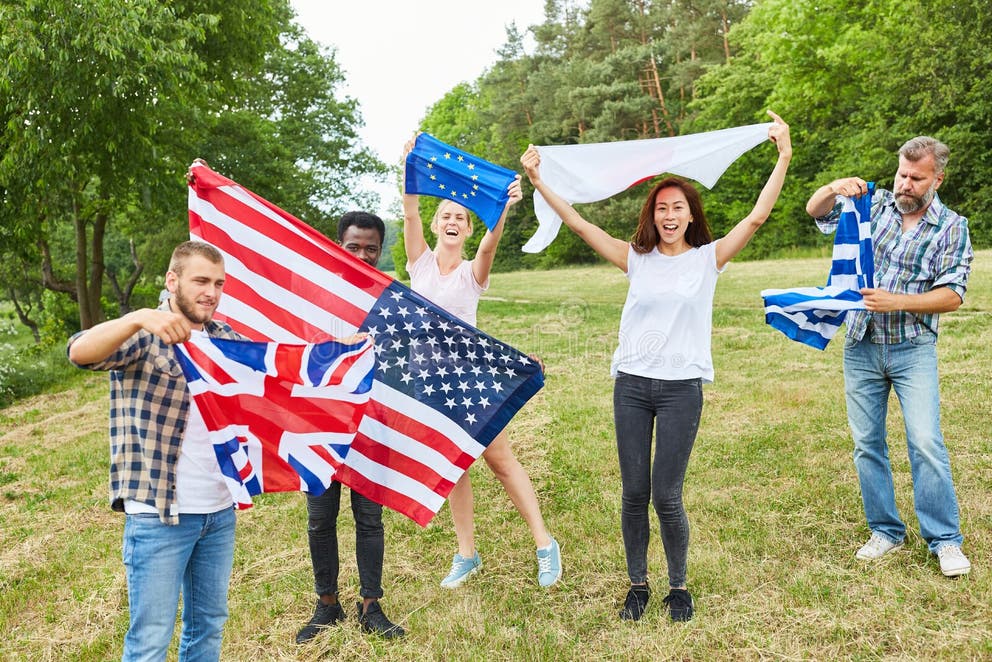 Students Wave National Flags Stock Image - Image of japan, state: 165287315