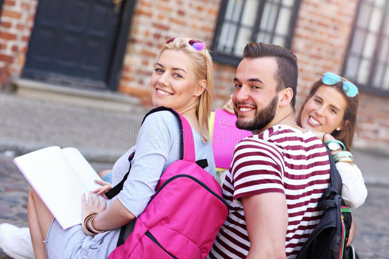 Group of students stock image. Image of beautiful, cheerful - 60624311