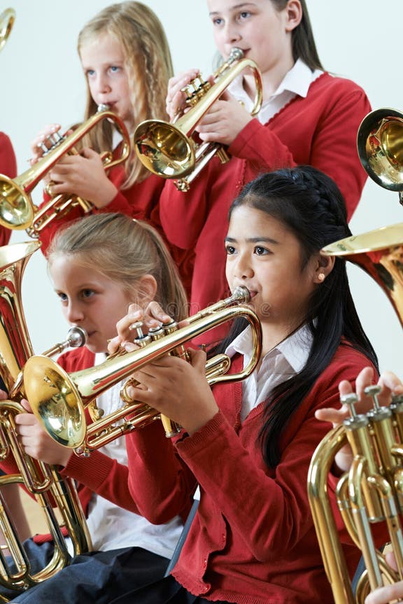 Group of Students Playing in School Orchestra Together Stock Photo ...