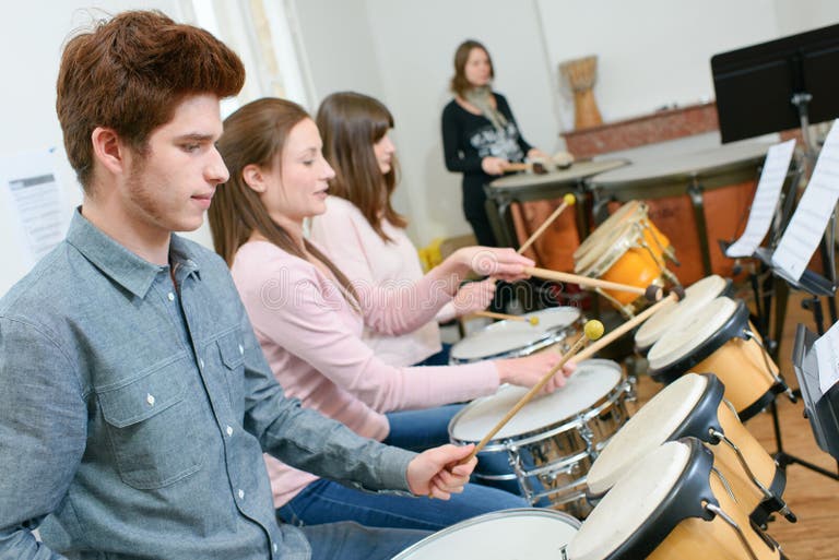 Group Students Playing in School Orchestra Together Stock Image - Image ...
