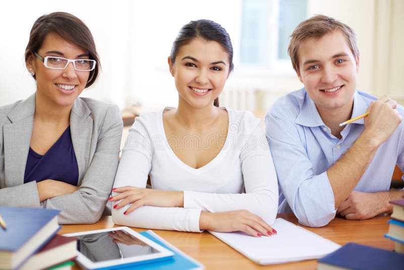 Group of students stock photo. Image of library, caucasian - 33211630