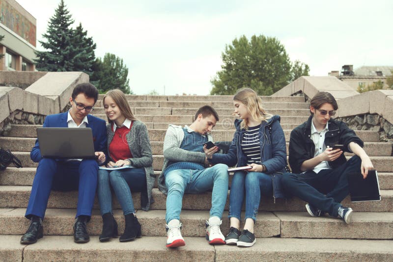 Students Prepare for Classes Stock Photo - Image of girl, laptop: 102545954