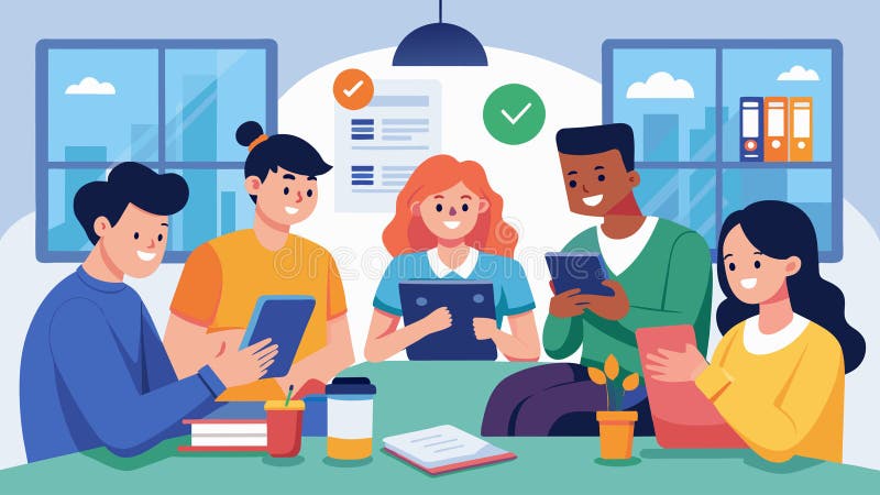 A Group of Students Sitting in a Campus Study Lounge with One Student ...