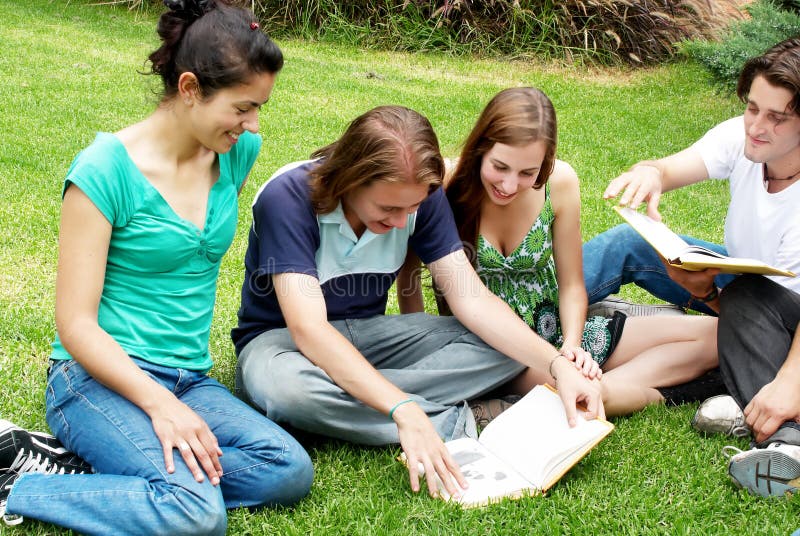 Group of Students Sitting Down with Lecturer Stock Image - Image of ...
