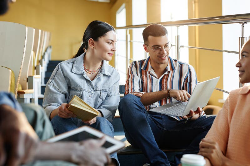 Two Girls Using Laptop during Their Study Stock Photo - Image of ...
