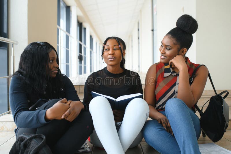 Group of Students Sitting on Steps Stock Image - Image of students ...